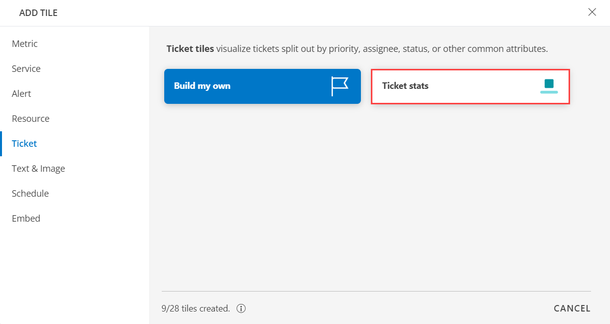 Ticket Tile | OpsRamp Documentation